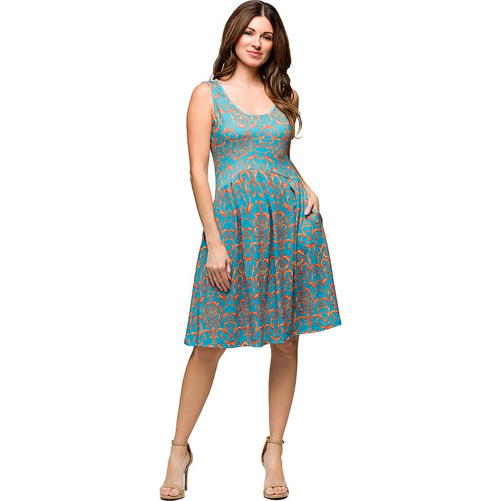 24SEVEN COMFORT APPAREL Sleeveless Pleated Knee Length Maternity Dress
